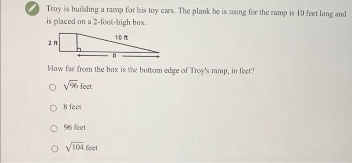 Solved Troy is building a ramp for his toy cars. The plank | Chegg.com