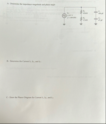 Solved A- ﻿Determine the impedance magnitude and phase | Chegg.com
