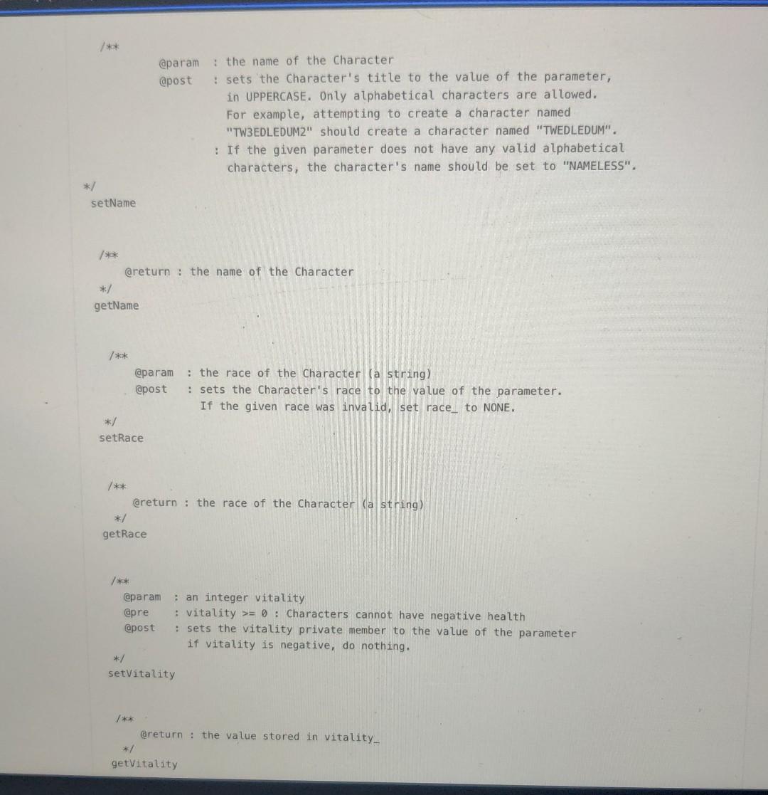 Solved You will implement the Character class. You must | Chegg.com