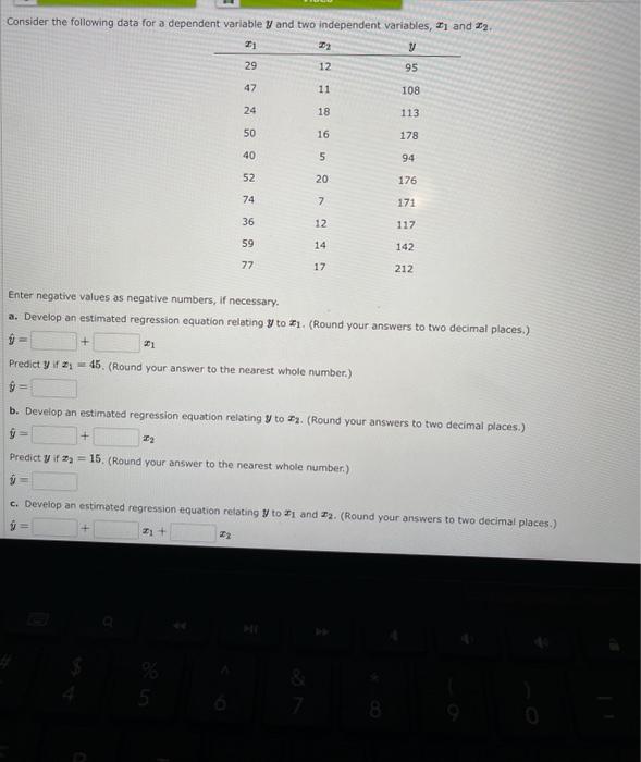 Enter negative values as negative numbers, if | Chegg.com