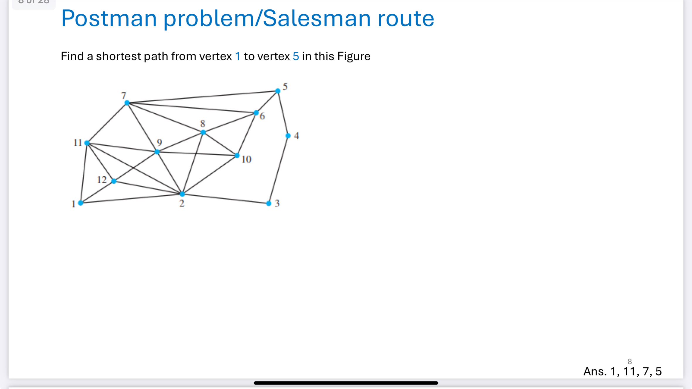 Solved Postman problem/Salesman routeFind a shortest path | Chegg.com