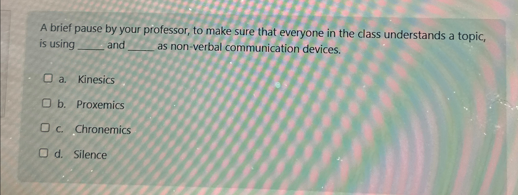 Solved A brief pause by your professor, to make sure that | Chegg.com