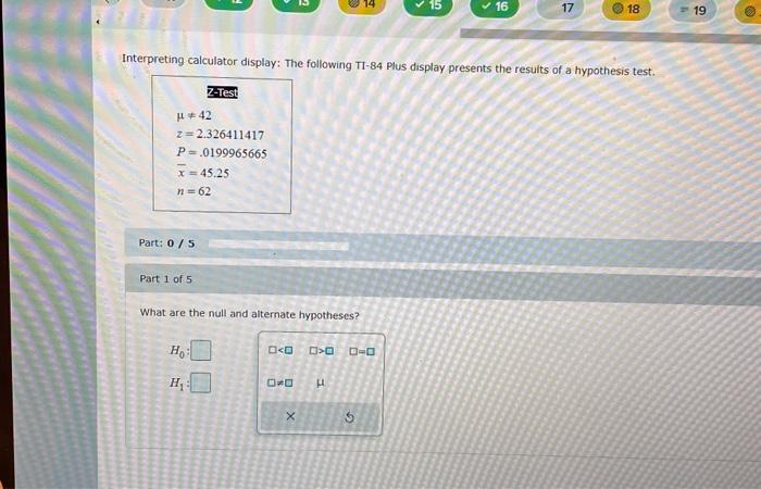 Solved Interpreting calculator display: The following π1−84 | Chegg.com