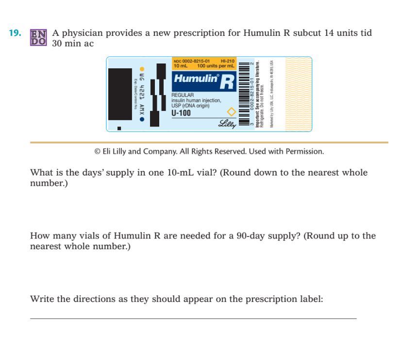 Solved EN A physician provides a new prescription for | Chegg.com