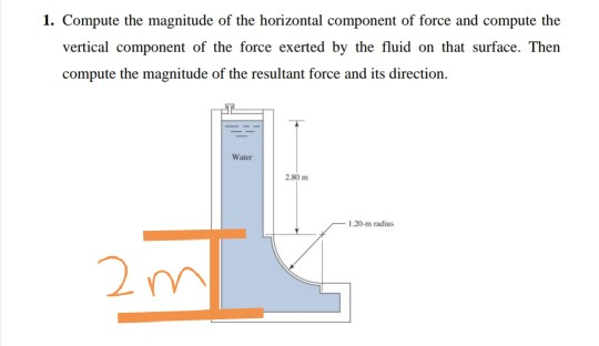 Solved Fluid mechanics, the depth is 2 meters as shown in | Chegg.com