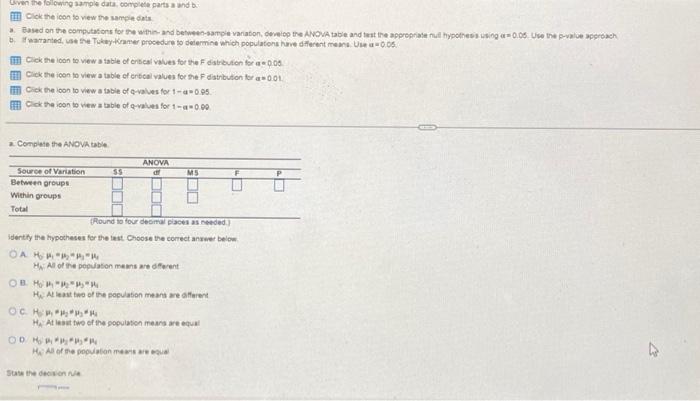 F-Distribution Table: Upper 5% Probability under | Chegg.com
