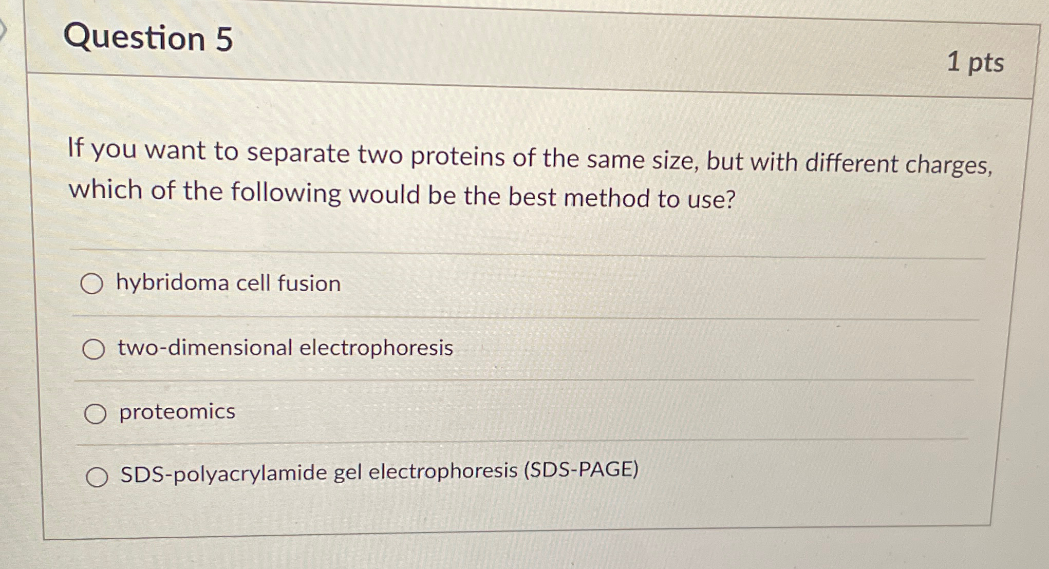 Solved Question 51 ﻿ptsIf you want to separate two proteins | Chegg.com