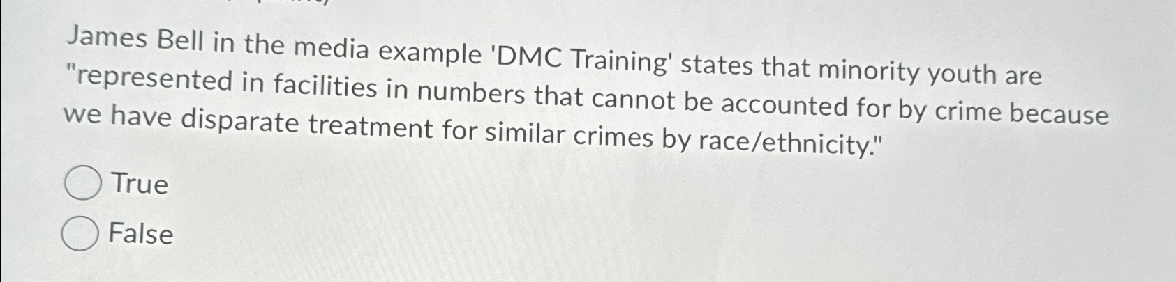 Solved James Bell in the media example 'DMC Training' states | Chegg.com