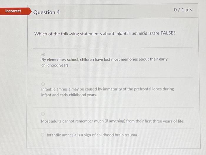 Solved Which of the following statements about infantile | Chegg.com
