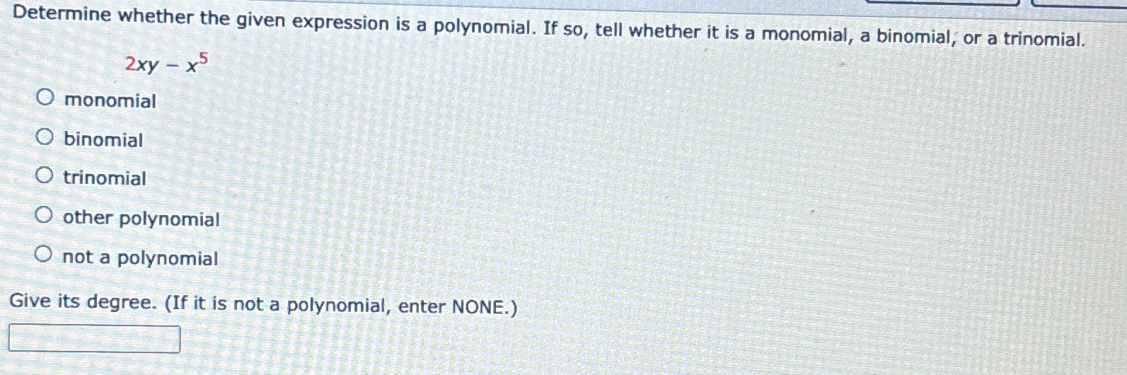 Solved Determine whether the given expression is a | Chegg.com