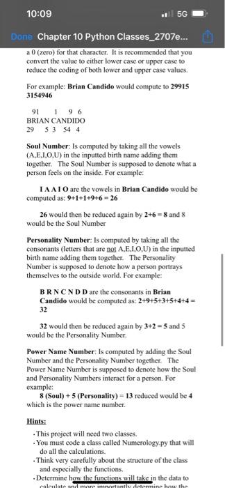 Solved 10:08 . 56 Done Chapter 10 Python Classes_2707e... | Chegg.com