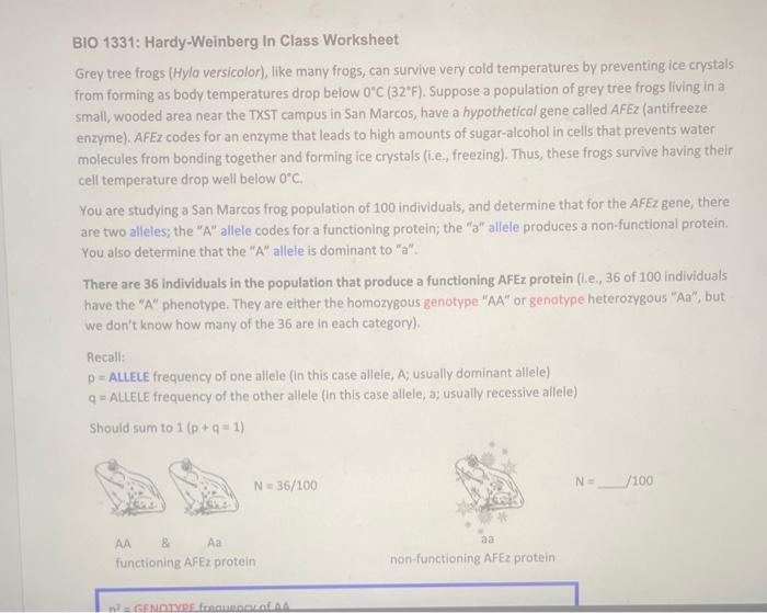 Solved BIO 1331: Hardy-Weinberg In Class Worksheet Grey tree | Chegg.com Solved BIO 1331: Hardy-Weinberg In Class Worksheet Grey tree | Chegg.com