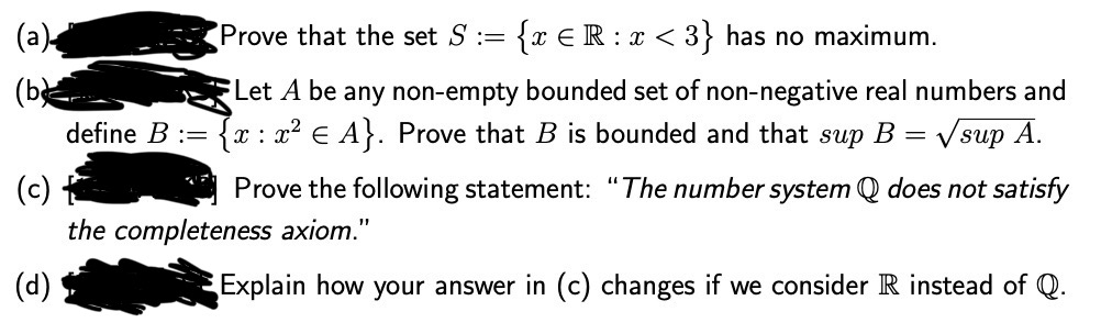 ](a)Prove that the set S:={xinR:x