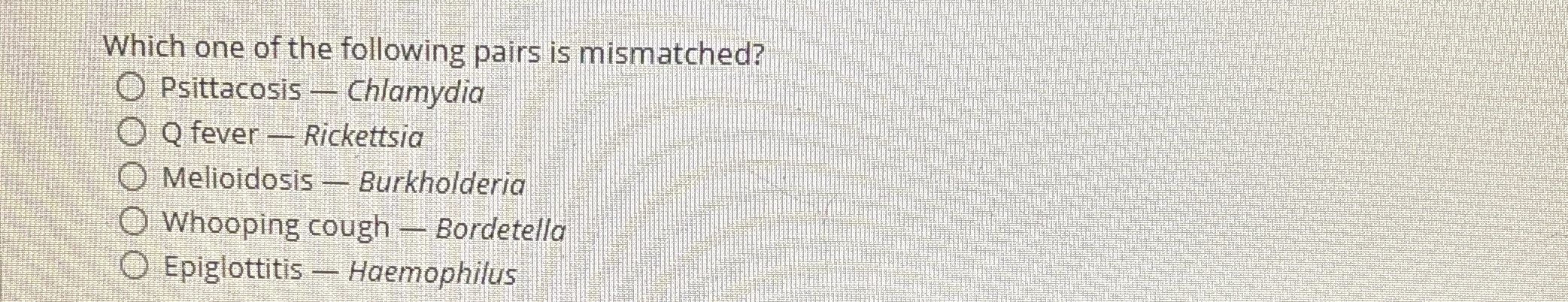 Solved Which one of the following pairs is | Chegg.com