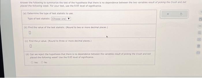Solved \r\nFilt in the missing values in the contingency | Chegg.com