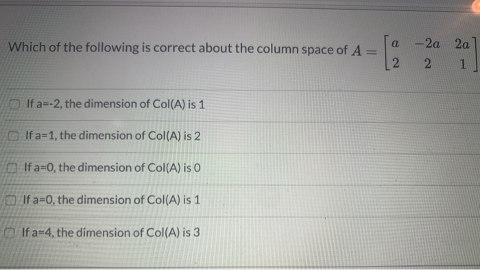 Solved Which of the following is correct about the column | Chegg.com