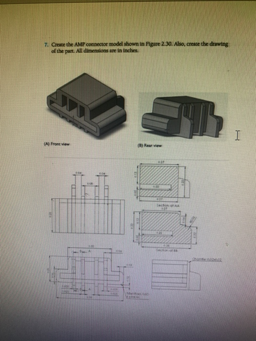 Solved 7. Create the AMP connector model shown in Figure | Chegg.com