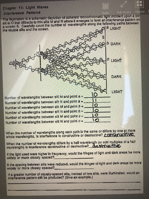 Solved Chapter 11: Light Waves Interference Patterns Ruler | Chegg.com