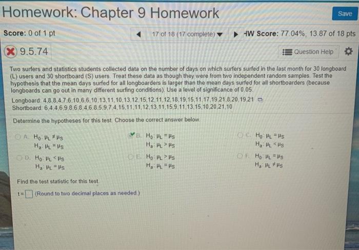 Solved Homework Chapter 9 Homework Save Score 0 Of 1 Pt 17