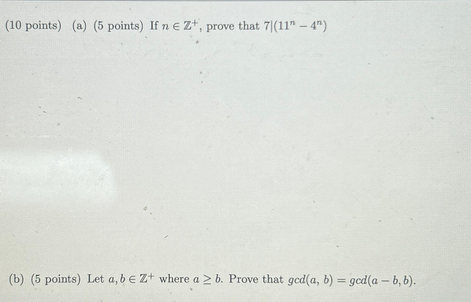 Solved (10 ﻿points) (a) (5 ﻿points) ﻿If ninZ+, ﻿prove that | Chegg.com