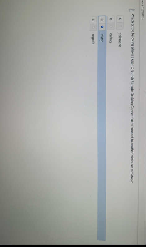 Solved tware (1101/1102)Which of the following allows a user | Chegg.com