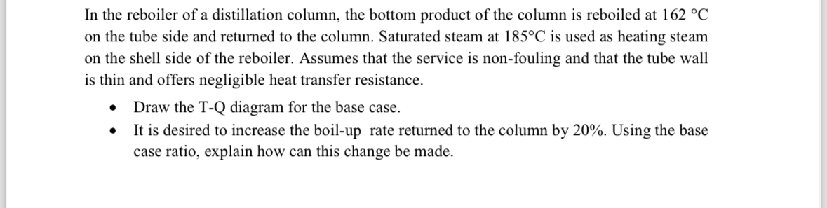 Solved In the reboiler of a distillation column, the bottom | Chegg.com