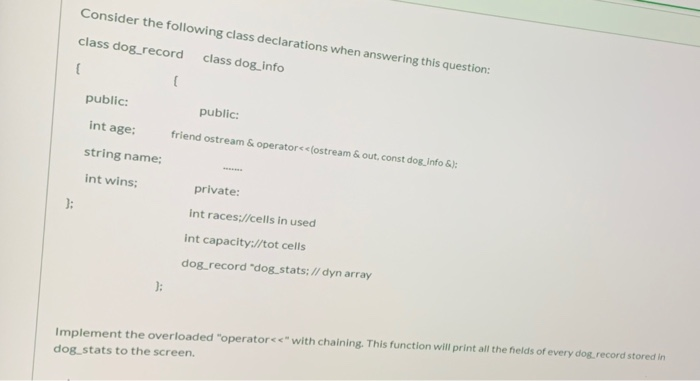 Solved Consider the following class declarations when | Chegg.com