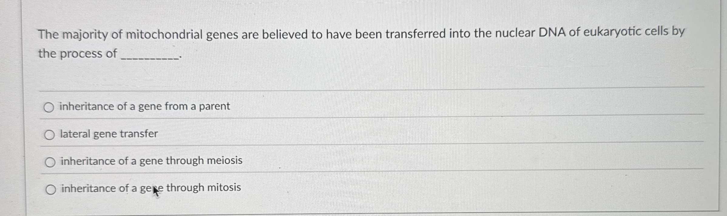 Solved The majority of mitochondrial genes are believed to | Chegg.com