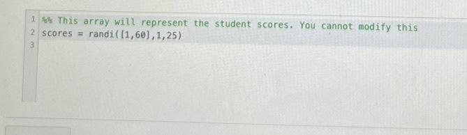 Solved Exam Scores (array operations) scores (out of 60) for | Chegg.com
