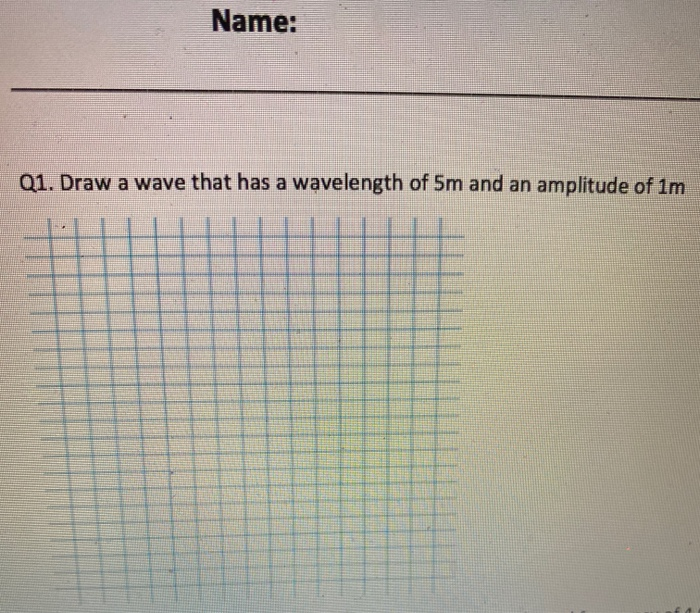 Solved Name: 01. Draw a wave that has a wavelength of 5m and | Chegg.com