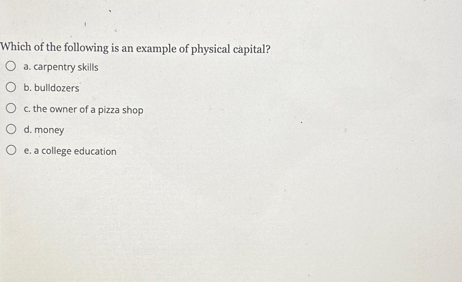 Solved Which of the following is an example of physical | Chegg.com