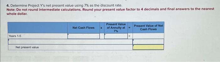 Solved compute project Y's annual net cash flows, next | Chegg.com