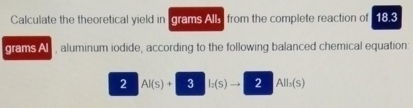 Solved Calculate the theoretical yield in grams Alls from | Chegg.com