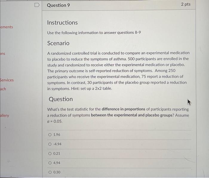 Solved Scenario A randomized controlled trial is conducted | Chegg.com