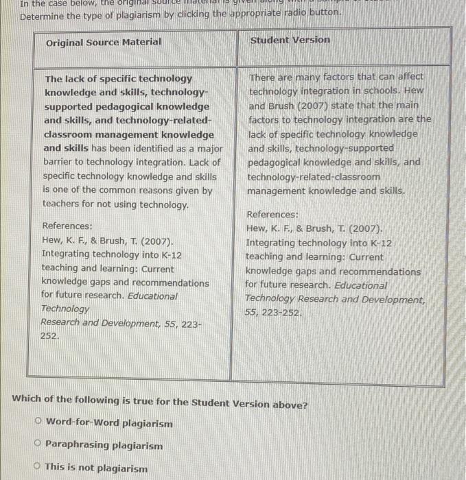 Solved In the case below, the original source material is | Chegg.com
