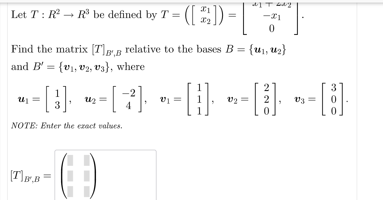 Solved Let T:R2→R3 ﻿be defined by | Chegg.com