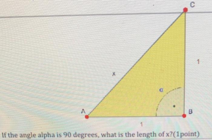 Solved If the angle alpha is 90 degrees, what is the length | Chegg.com