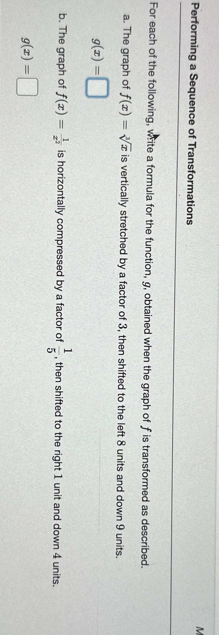 Solved Performing a Sequence of TransformationsFor each of | Chegg.com