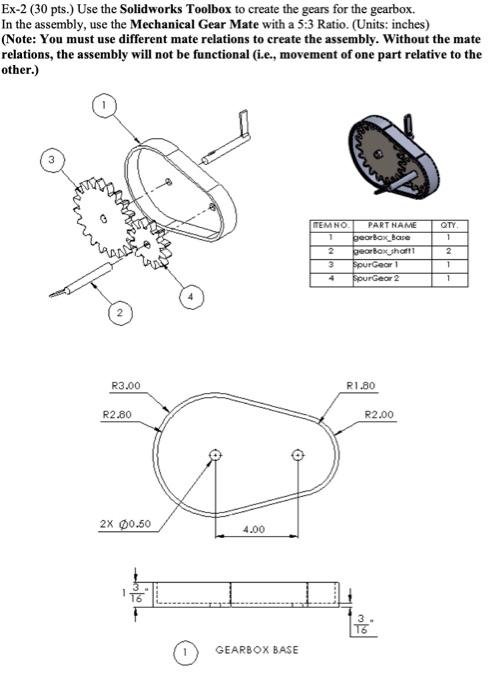 Solved Ex-2 (30 pts.) Use the Solidworks Toolbox to create | Chegg.com
