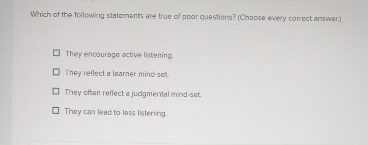 Solved Which of the following statements are true of poor | Chegg.com