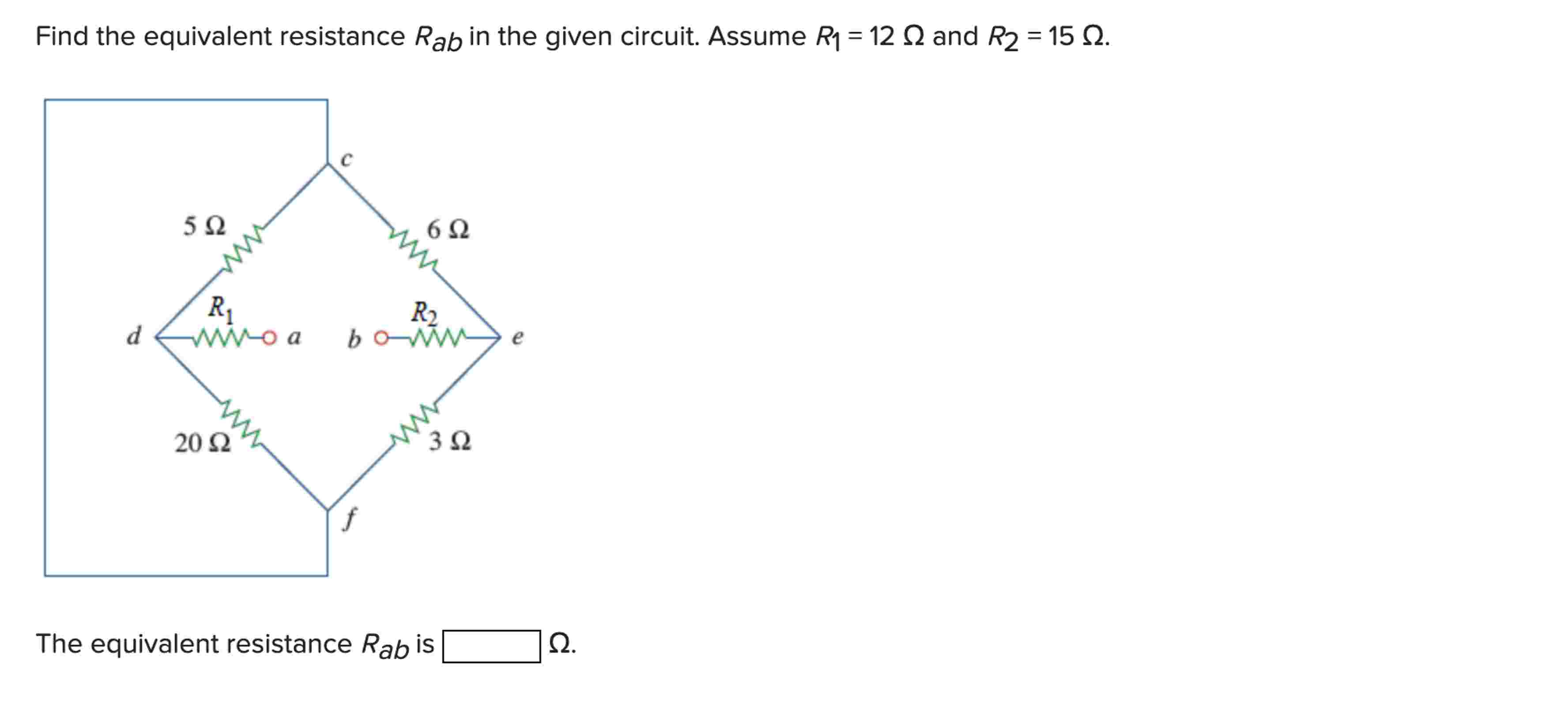 Solved Find the equivalent resistance Rab in ﻿the given | Chegg.com