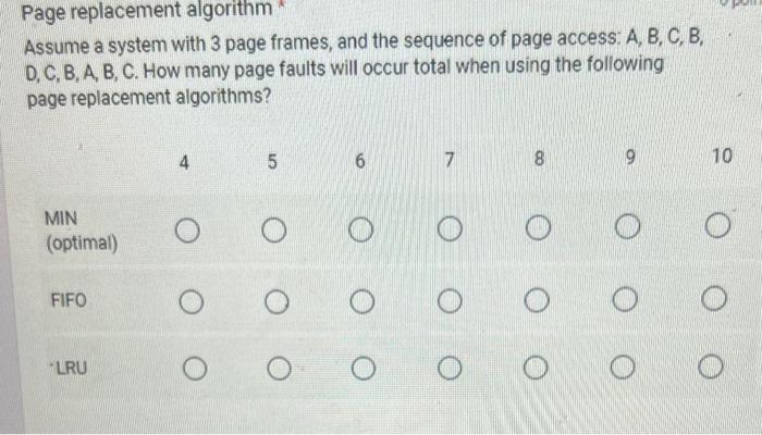 Solved Assume a system with 3 page frames, and the sequence | Chegg.com