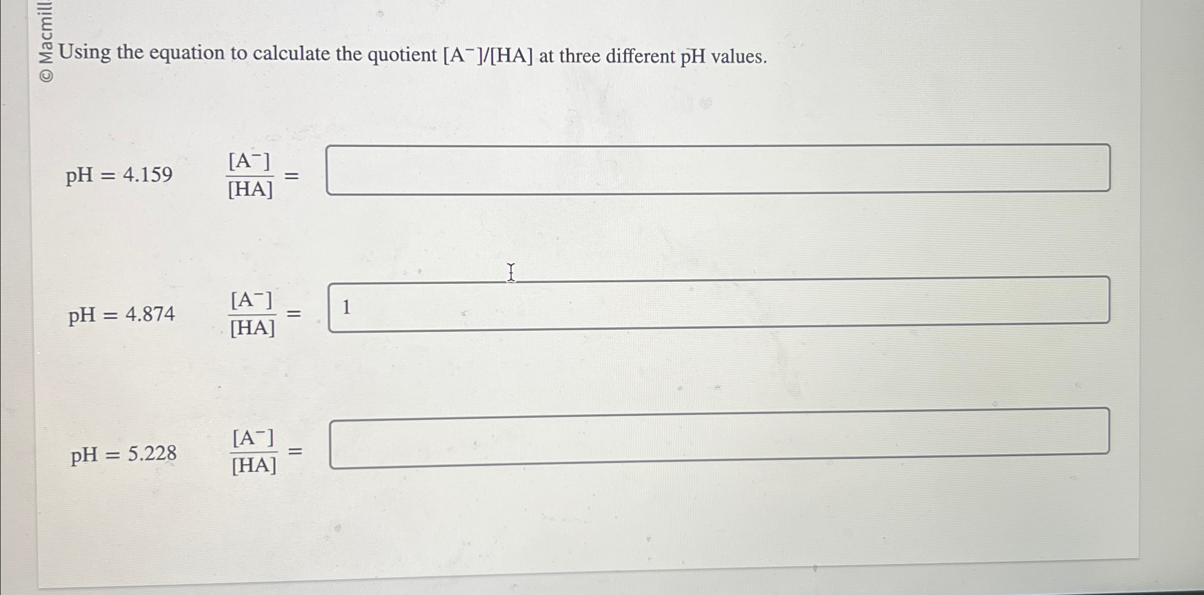 Solved 产Using the equation to calculate the quotient A-HA | Chegg.com