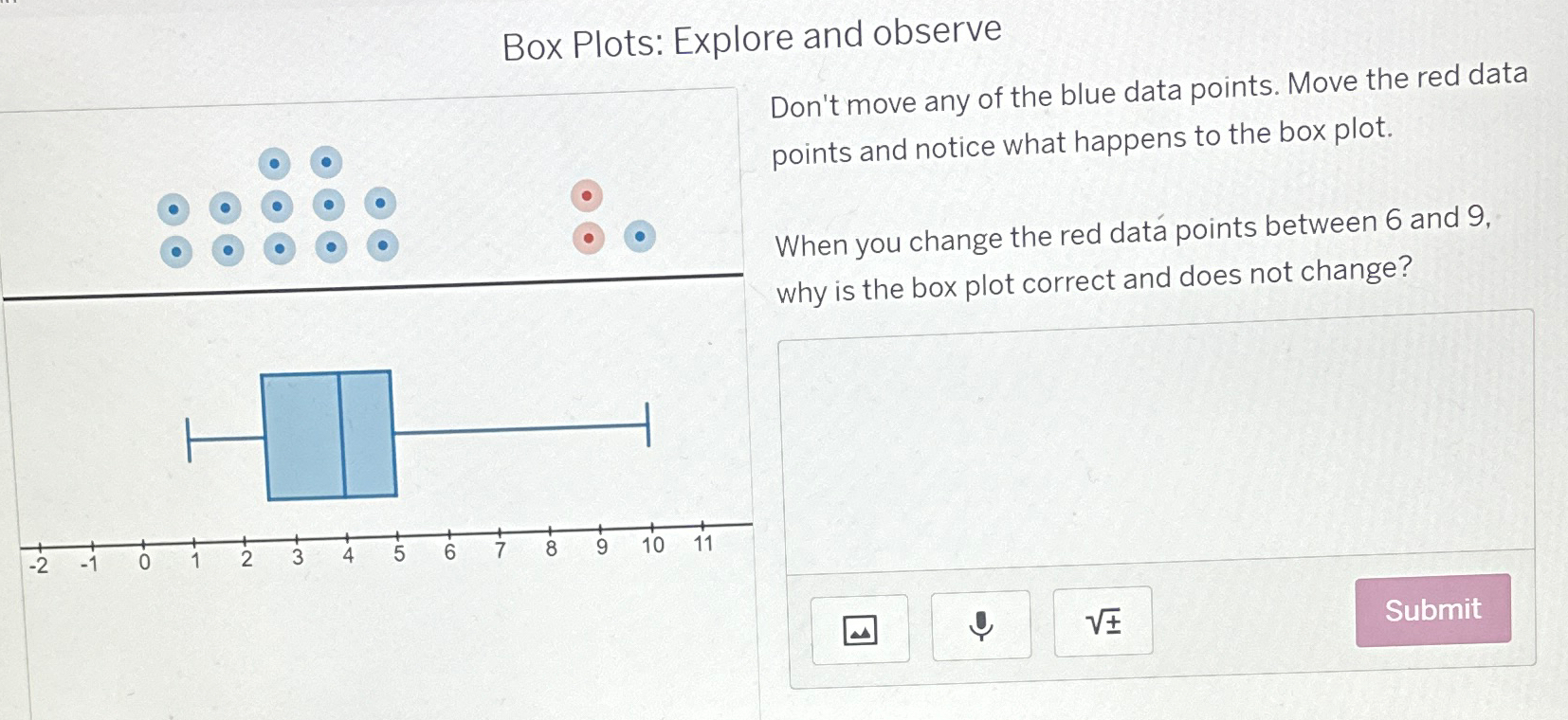 Solved Box Plots: Explore and observeDon't move any of the | Chegg.com