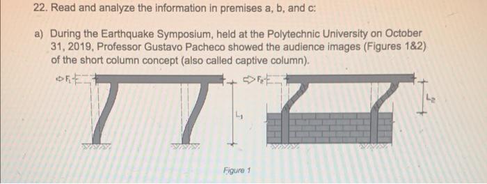 Solved 22. Read and analyze the information in premises a, | Chegg.com