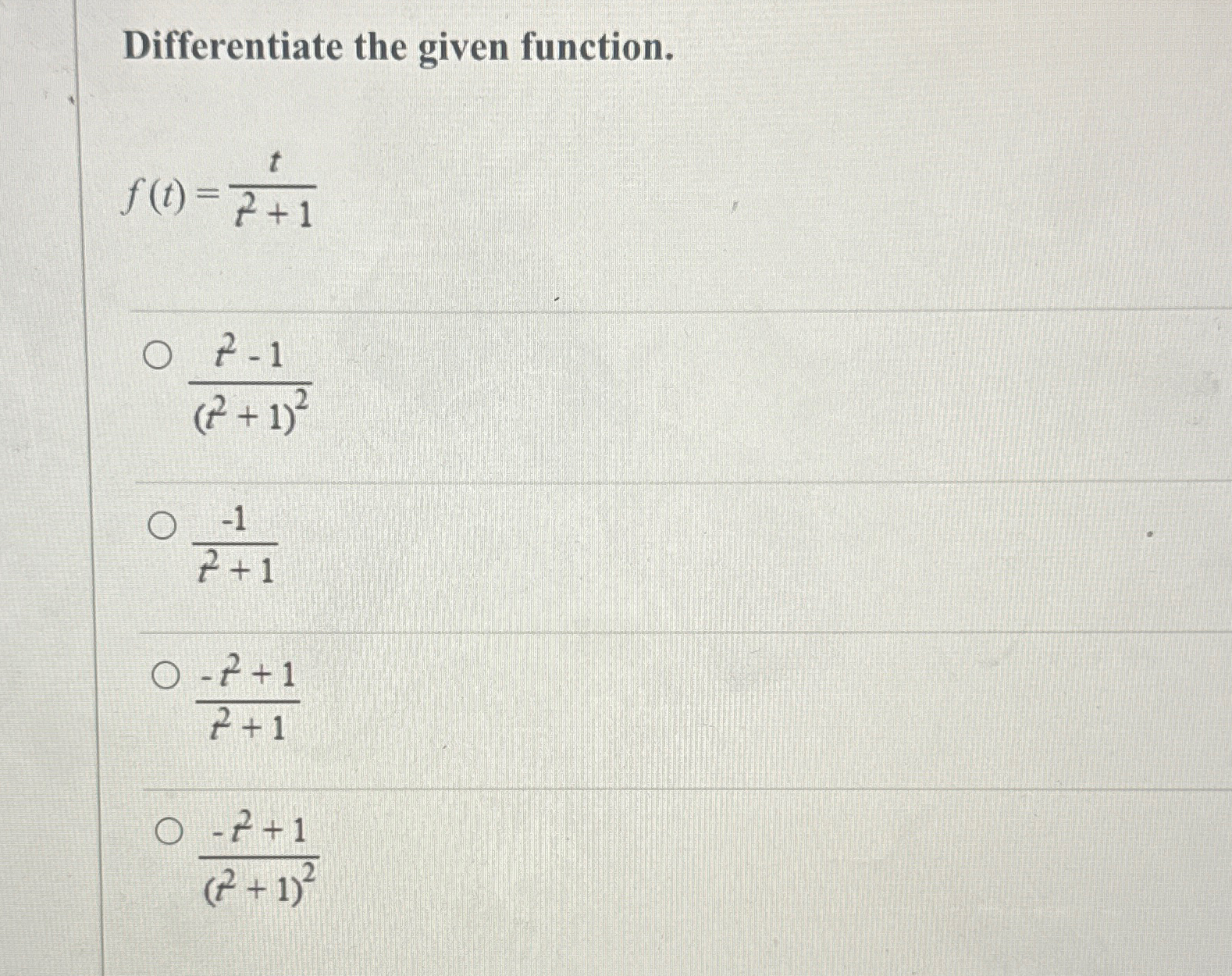 Solved Differentiate the given | Chegg.com
