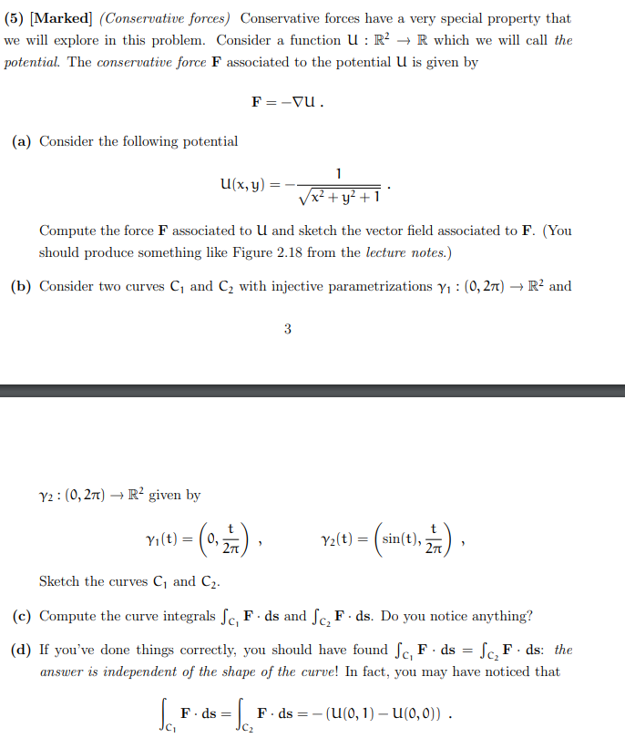 Solved (5) [Marked] (Conservative forces) ﻿Conservative | Chegg.com