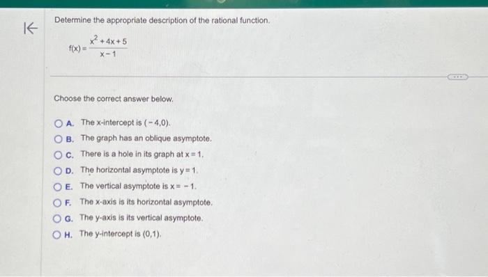 Determine The Appropriate Description Of The Rational