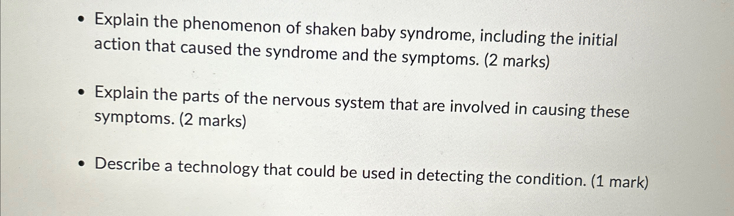 Solved Explain the phenomenon of shaken baby syndrome, | Chegg.com