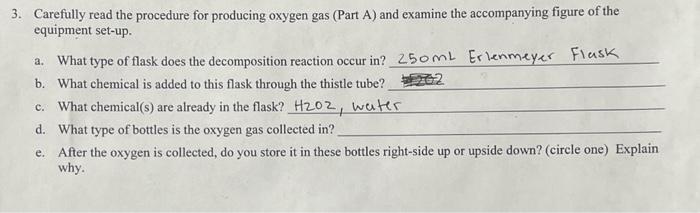 Solved prelab assignment: the properties of oxygen gas, how | Chegg.com